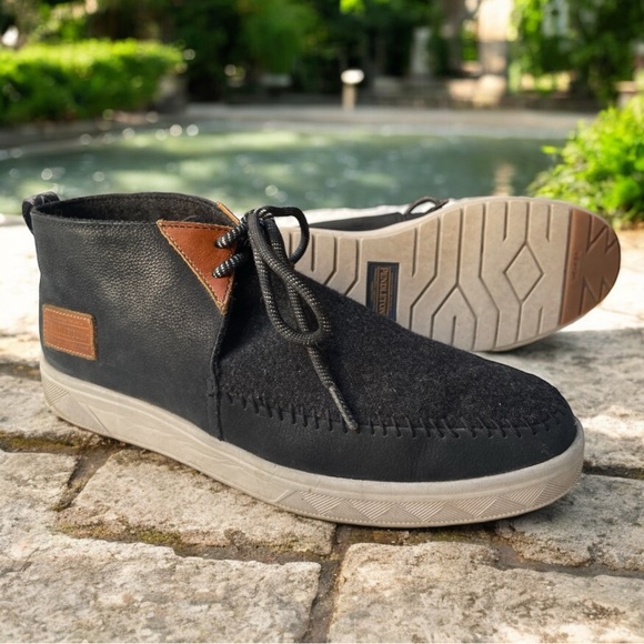 Pendleton | Shoes | Pendleton Black La Brea Grey Mid Suede Leather Wool Chukka Sneakers | Poshmark